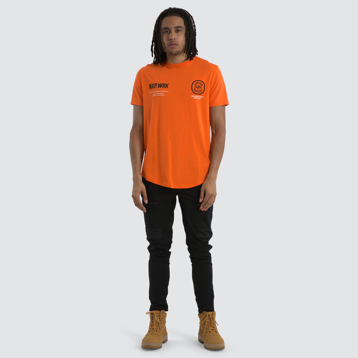 NXP.WRK x Carlton Draught Blueprint Work Tee in Orange | NXP