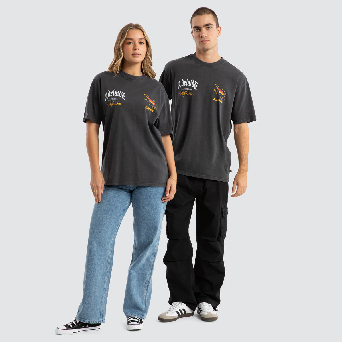 Adelaide Crows AFL Vintage Goth Tee in Grey | NXP