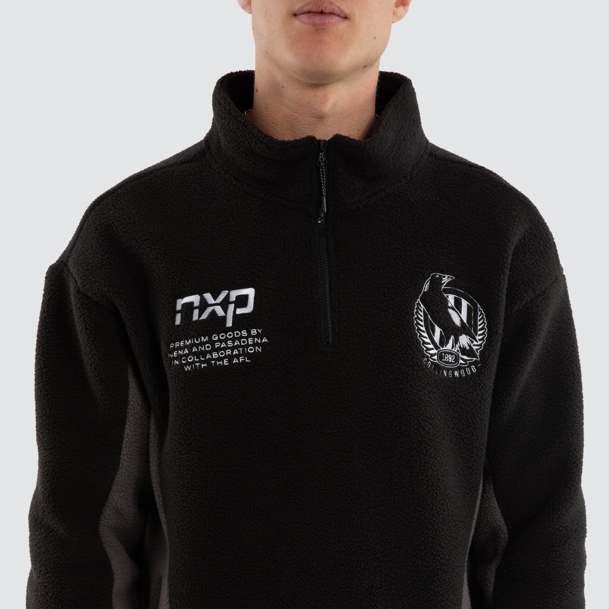 Collingwood Magpies AFL Defence Pullover Black & Grey | NXP