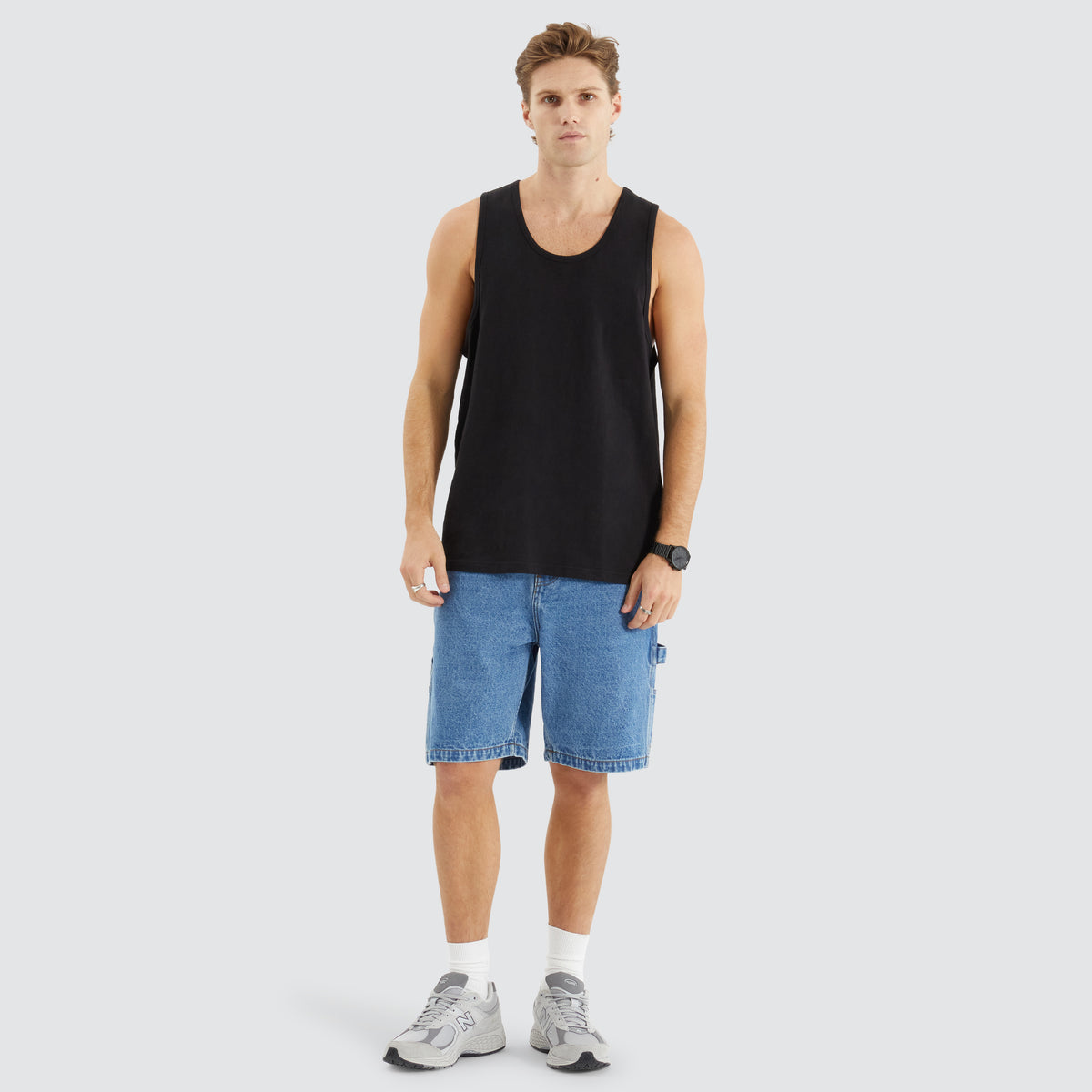 Asheville Relaxed Singlet in Jet Black | NXP