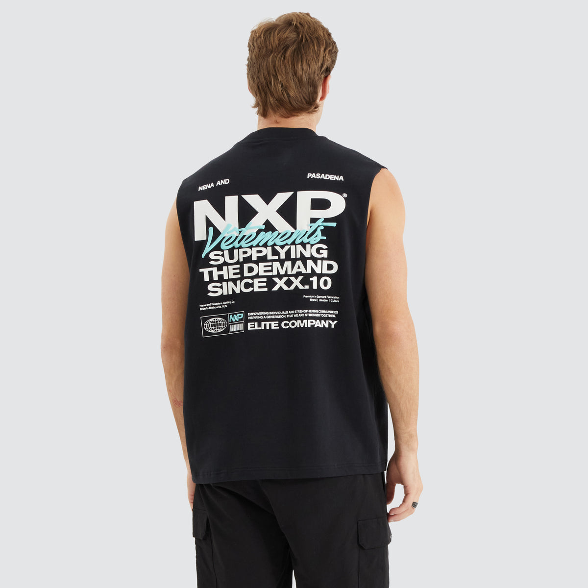 Fixture Street Muscle Tee in Anthracite Black | NXP