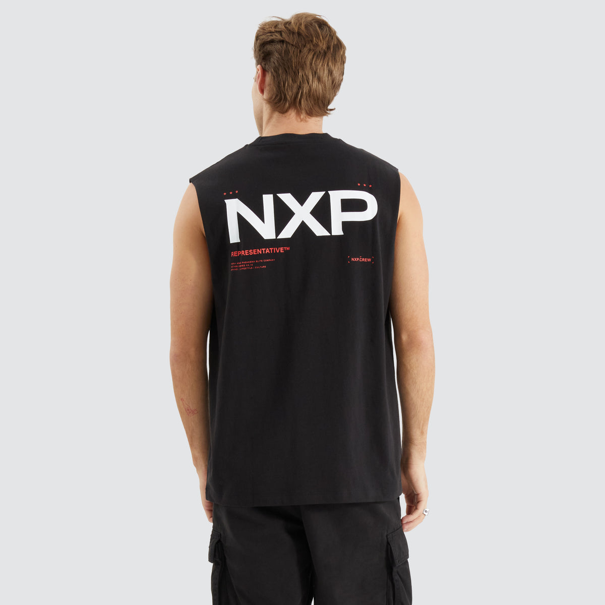 Delta Time Relaxed Muscle Tee in Jet Black | NXP