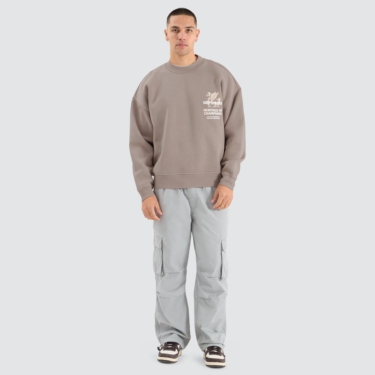 Heritage Box Fit Sweater in Pigment Etherea | NXP