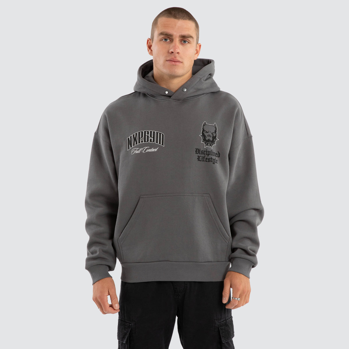 Inertia Box Fit Hoodie Charcoal | NXP