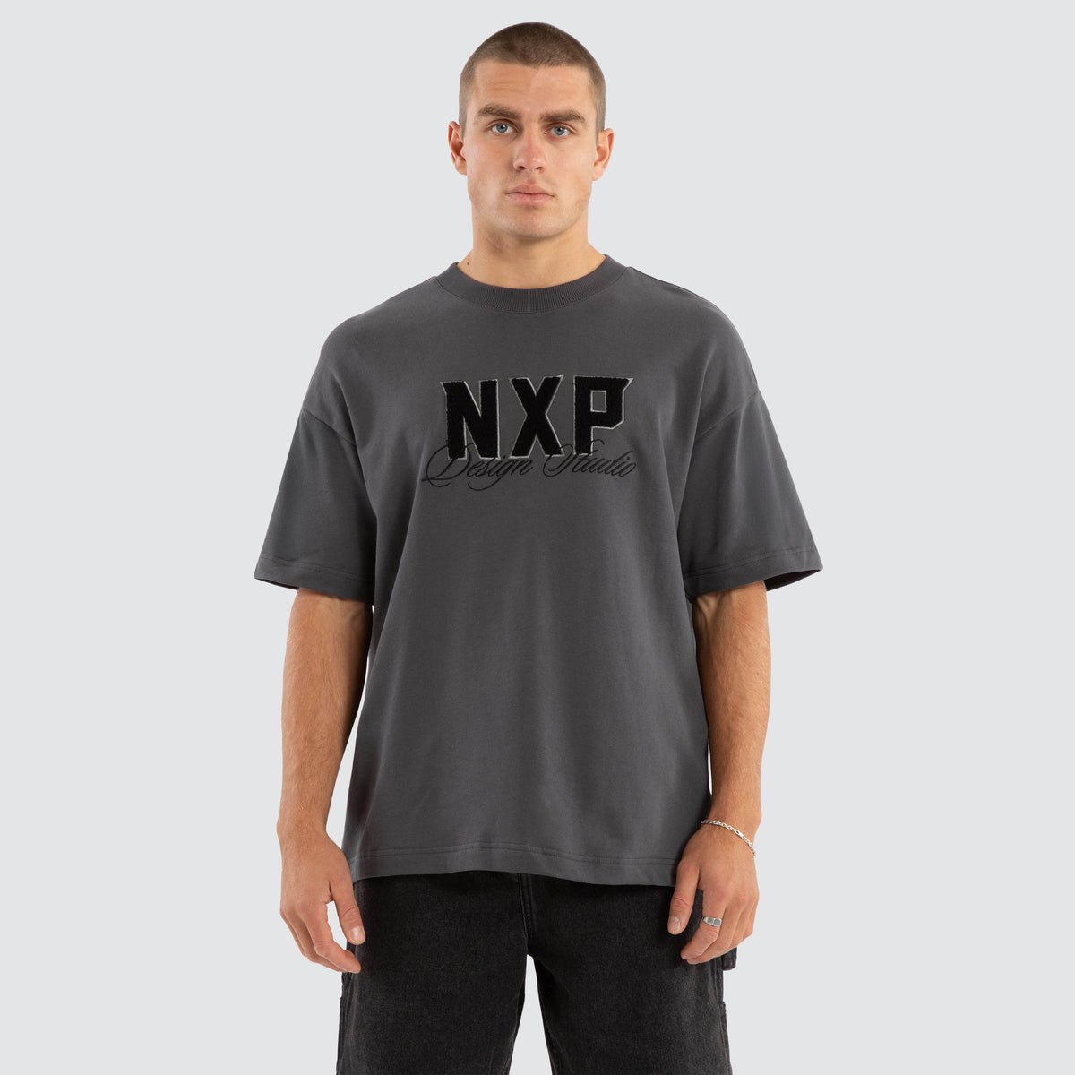 Dwell Heavyweight Loopback Tee in Asphalt Grey | NXP