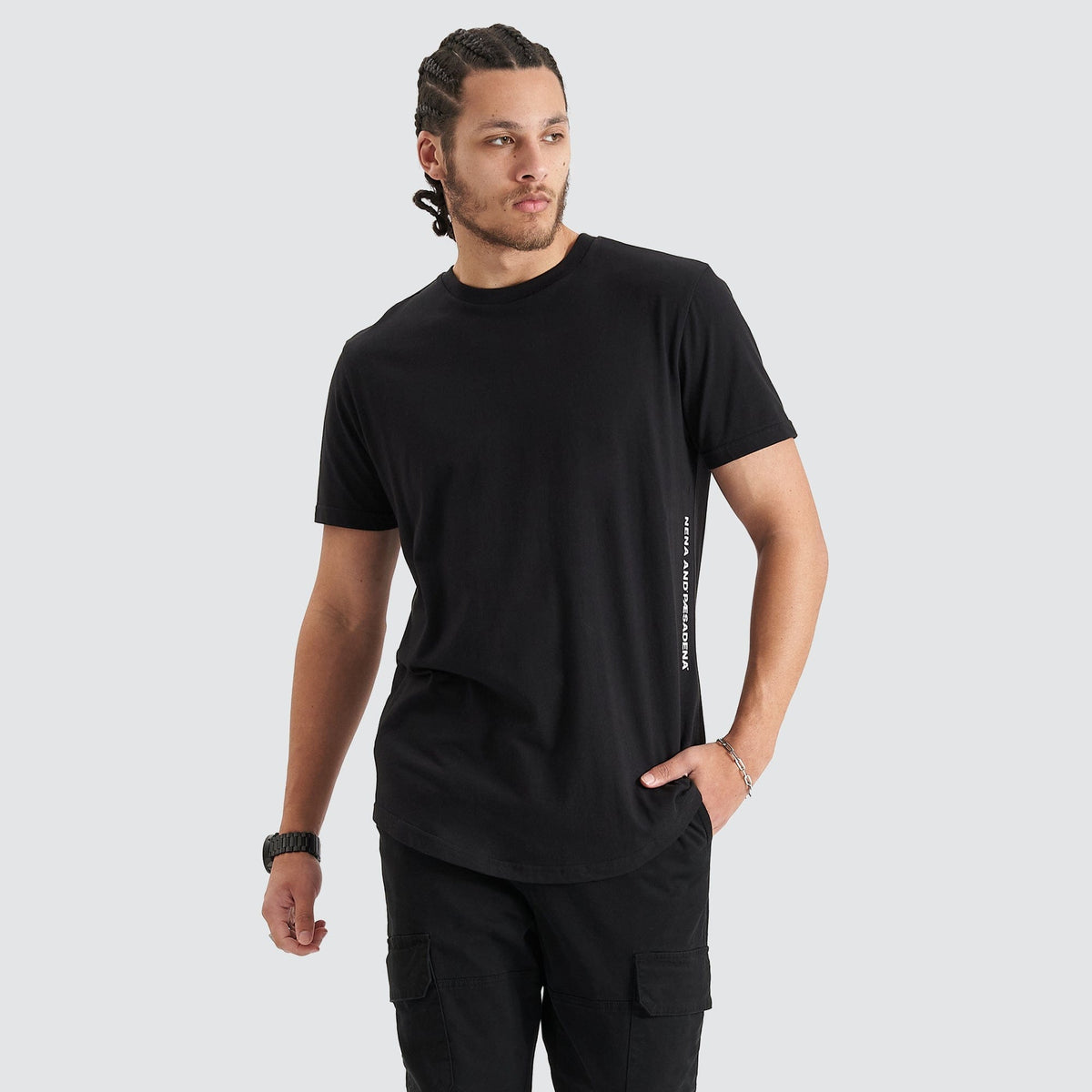 Back Rank Dual Curved Tee Jet Black - Nena and Pasadena | NXP