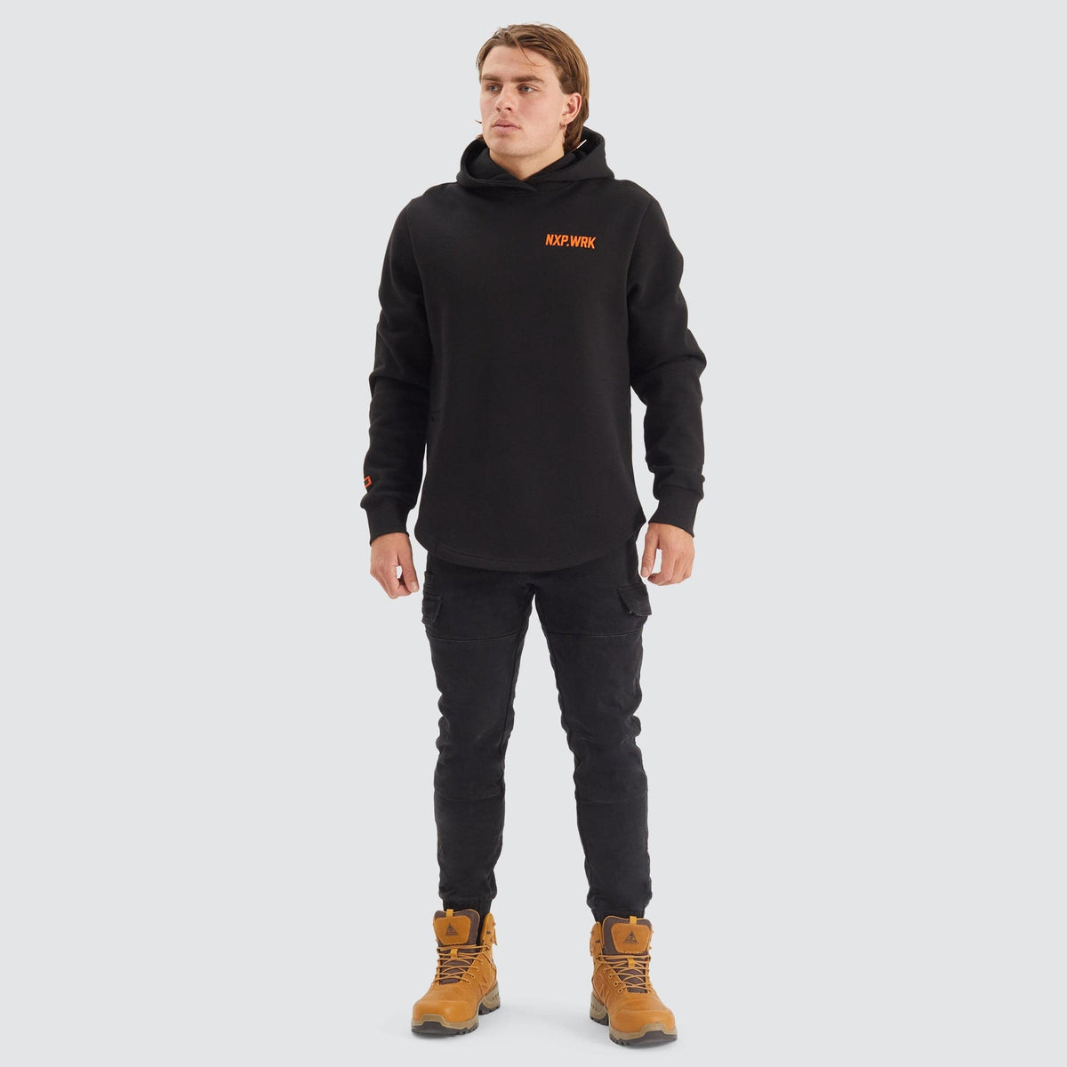 Blueprint Dual Curved Hoodie in Solid Black - NXP WORKWEAR | NXP