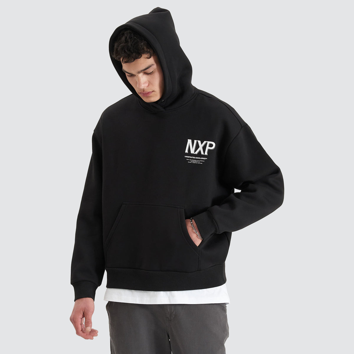 NXP Diagram Box Fit Hoodie in Jet Black - Nena and Pasadena | NXP