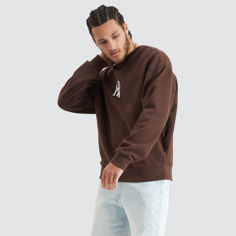 Exposed Heavy Box Fit Sweater Shaved Chocolate - NXP | NXP
