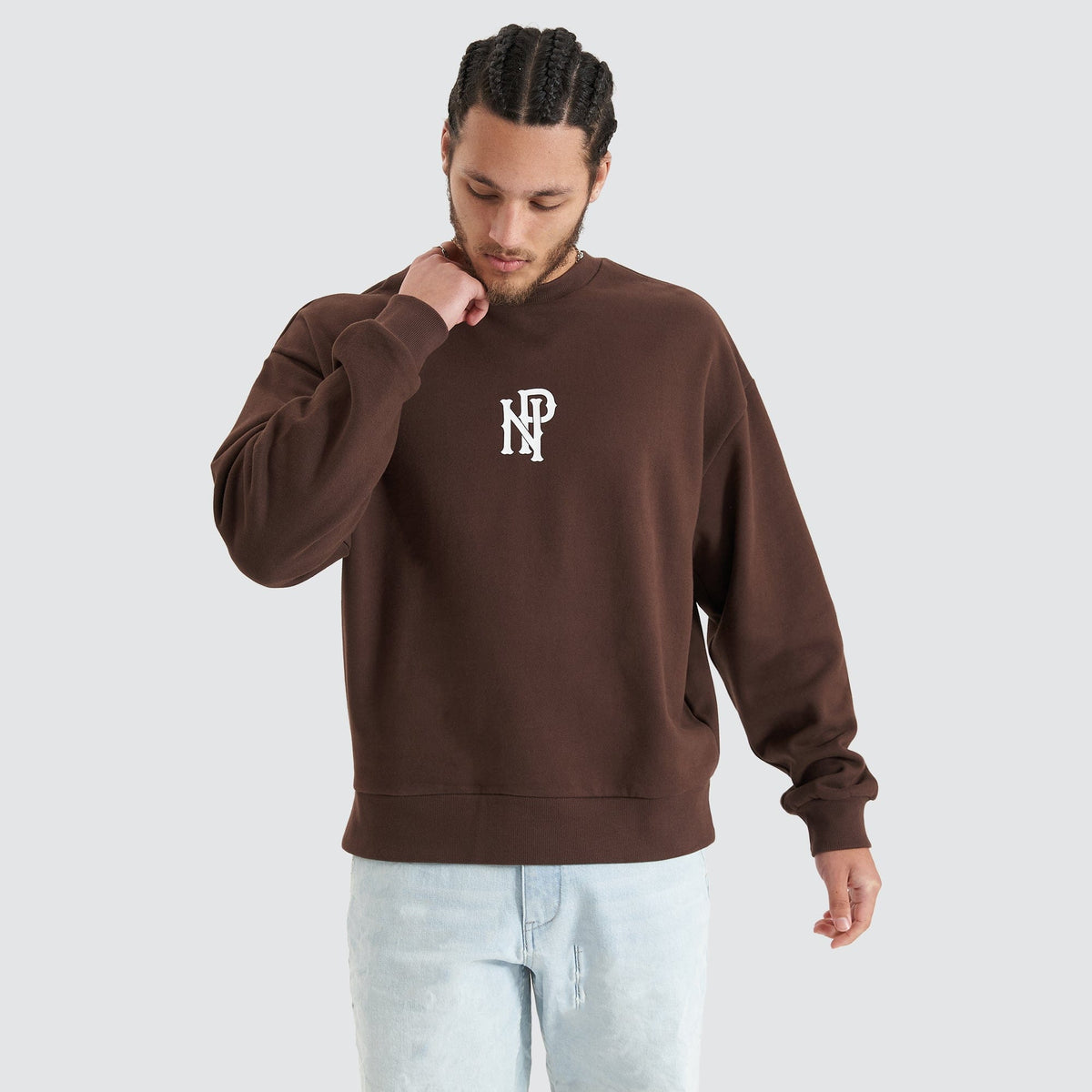 Exposed Heavy Box Fit Sweater Shaved Chocolate - NXP | NXP