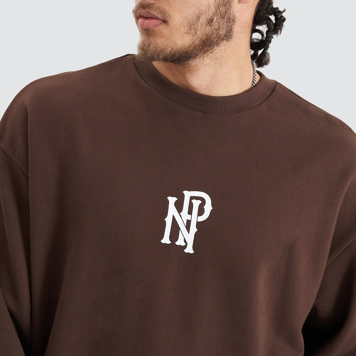 Exposed Heavy Box Fit Sweater Shaved Chocolate - NXP | NXP