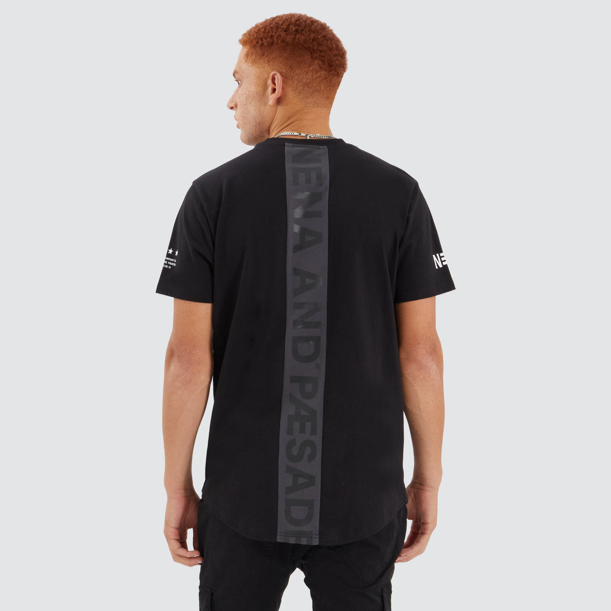 Extension Dual Curved Tee in Black & Grey | Nena and Pasadena | NXP