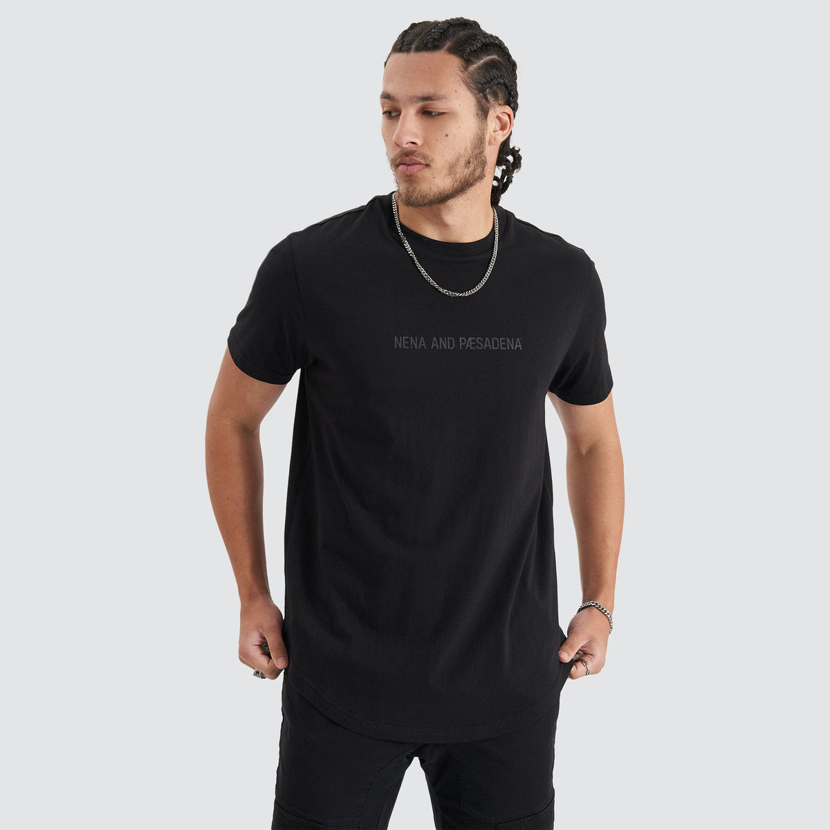 Friction Dual Curved Tee in Jet Black - Nena Pasadena | NXP