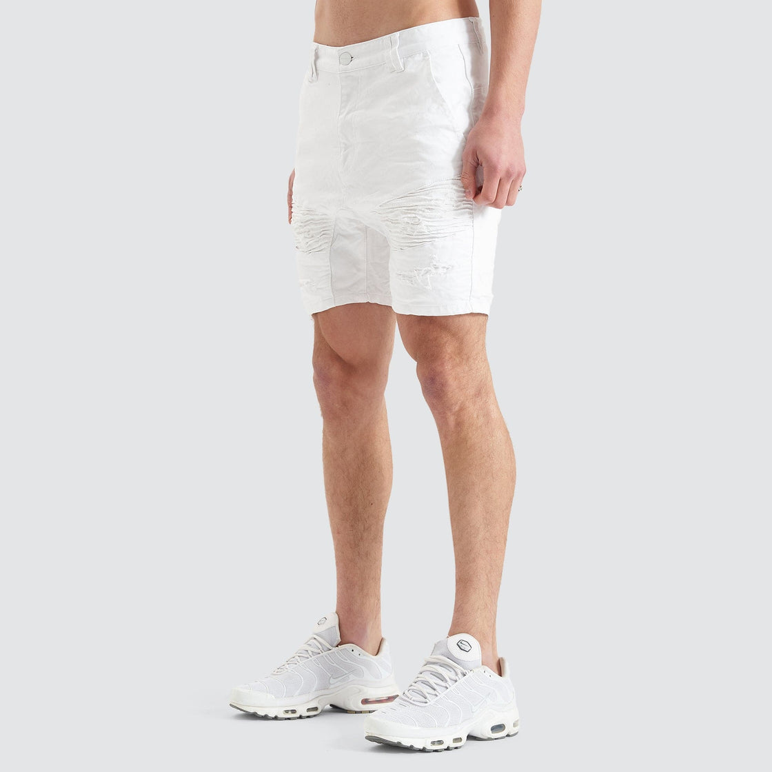 Hellcat Denim Shorts in White | Nena and Pasadena | NXP