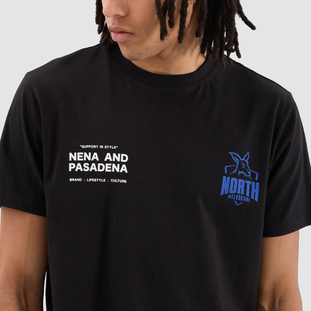 North Melbourne Kangaroos NXP x AFL Dual Curved Tee in Black | NXP