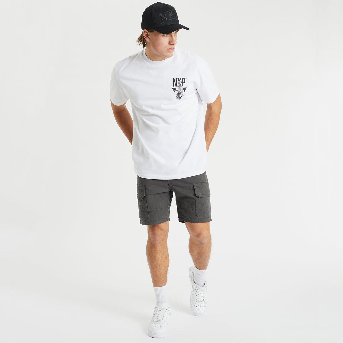 Overland Cargo Shorts in Charcoal | Nena and Pasadena | NXP