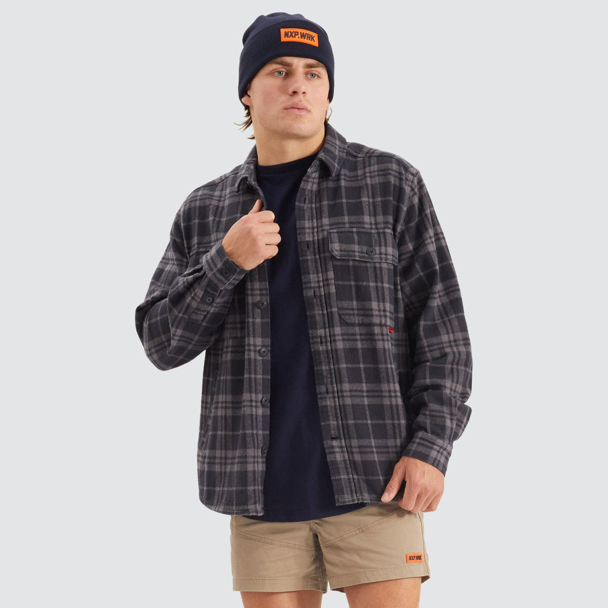 Platform Worker Shirt in Black Check - NXP WORKWEAR | Nena And Pasadena