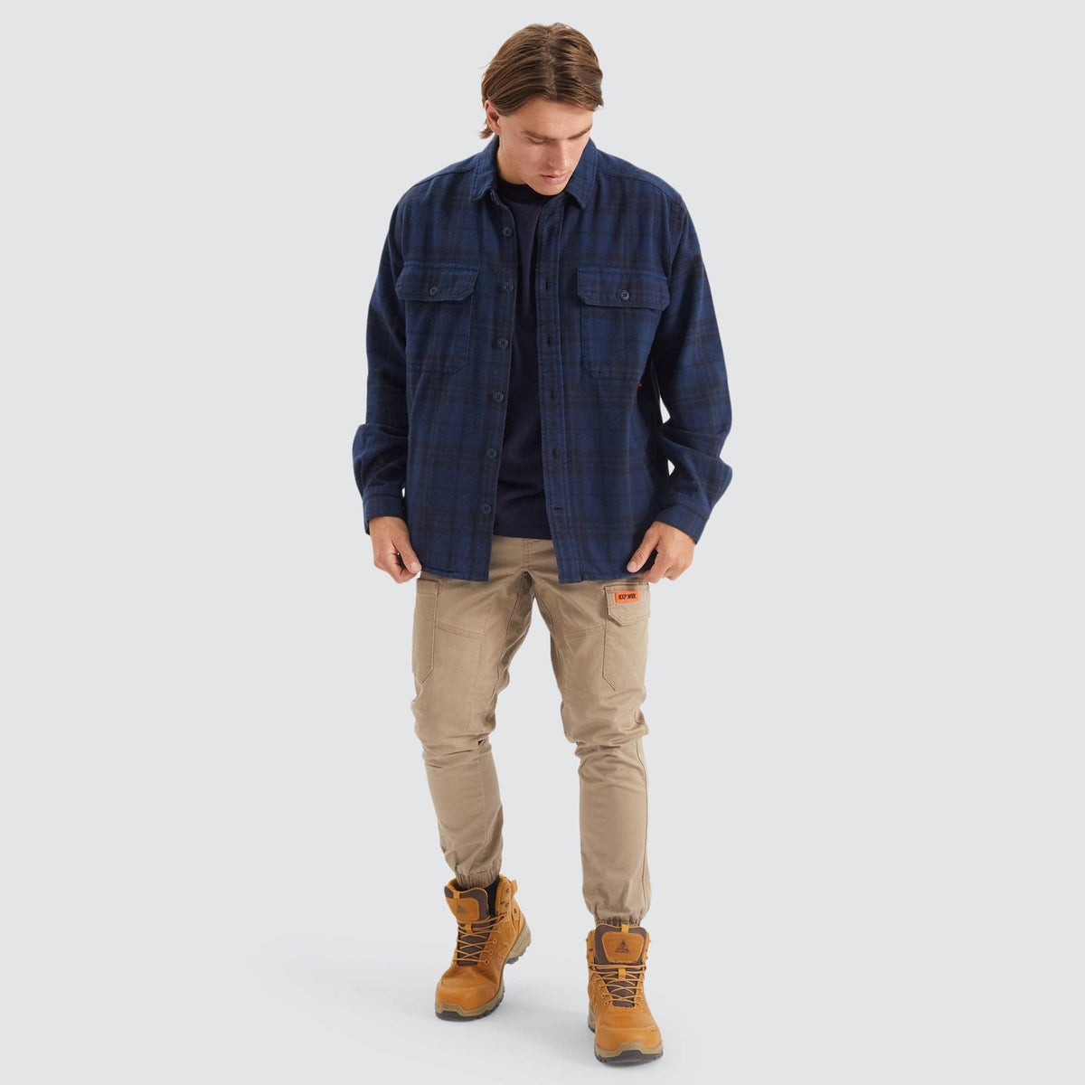 Platform Worker Shirt in Navy Check - NXP WORKWEAR | NXP