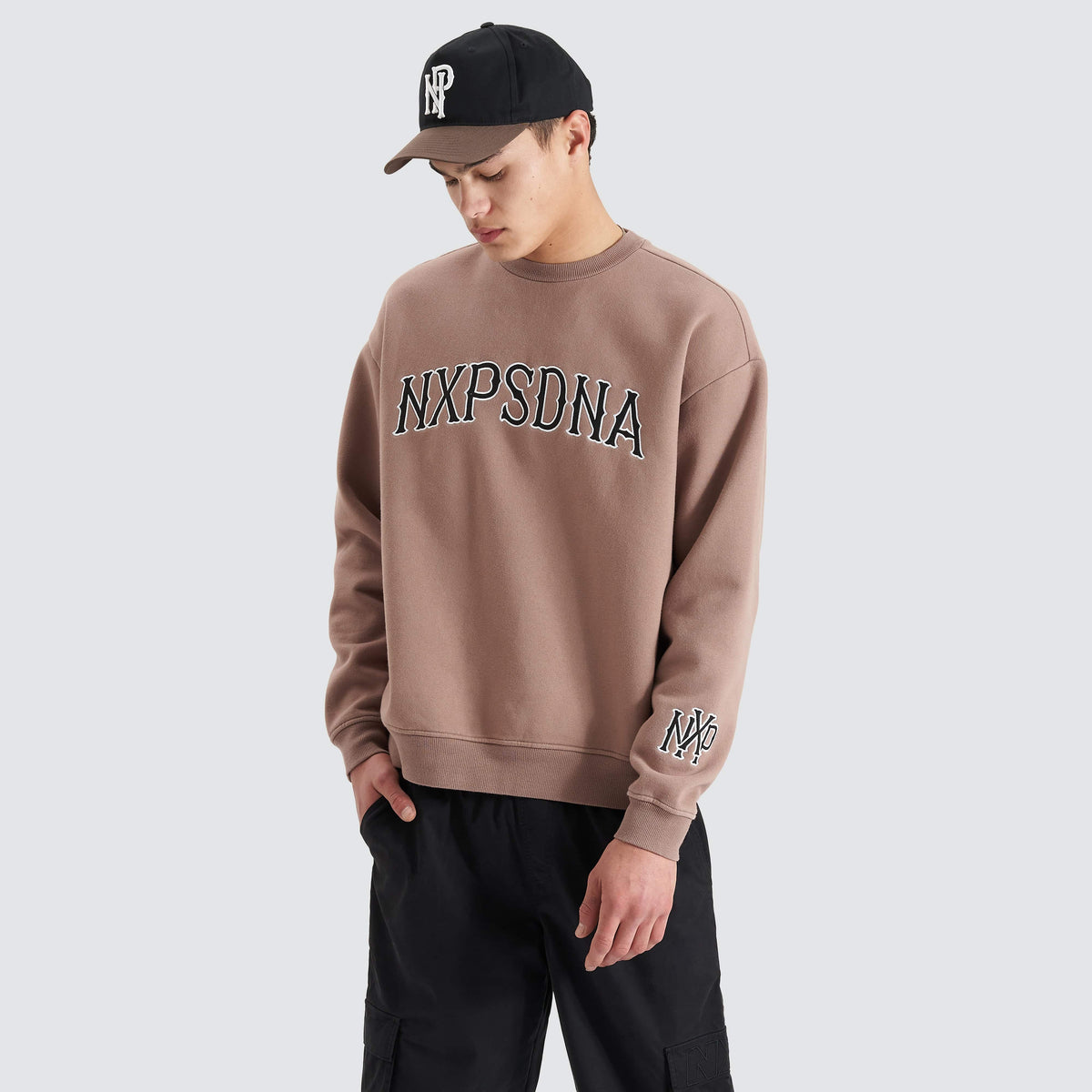 NXP Vault Heavy Box Fit Sweater in Bark - Nena and Pasadena | NXP