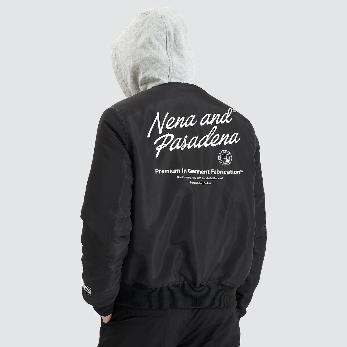 Wingsuit Hooded Bomber Jacket Jet Black - Nena and Pasadena | NXP